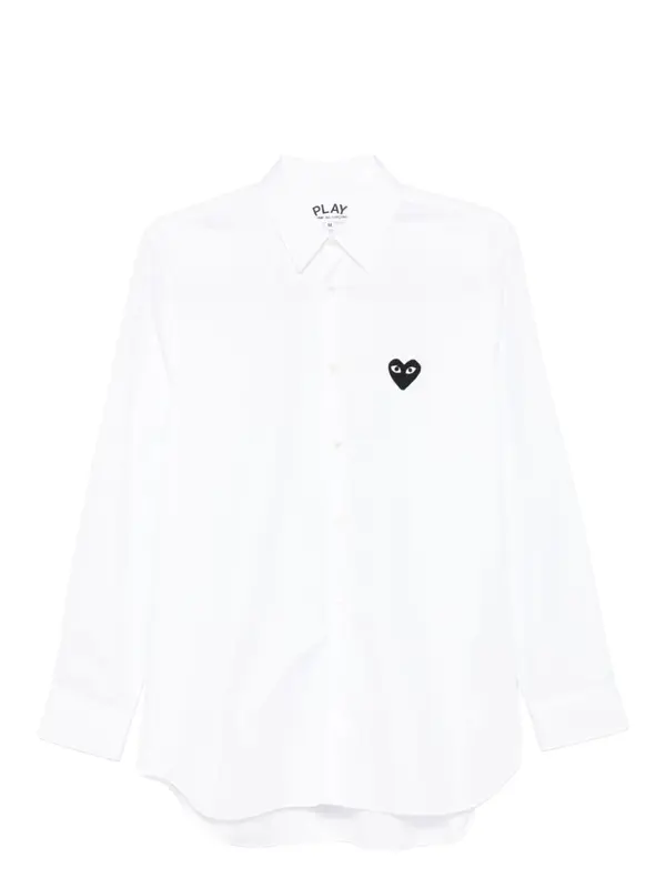 Play Comme Des Garcon Heart-patch Shirt - White