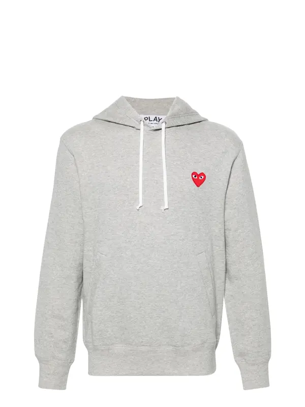 Play Comme Des Garcon Heart-motif Hoodie - Grey