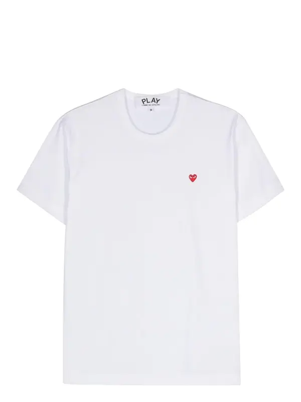 Play Comme Des Garcon Heart-patch Cotton T-shirt - White