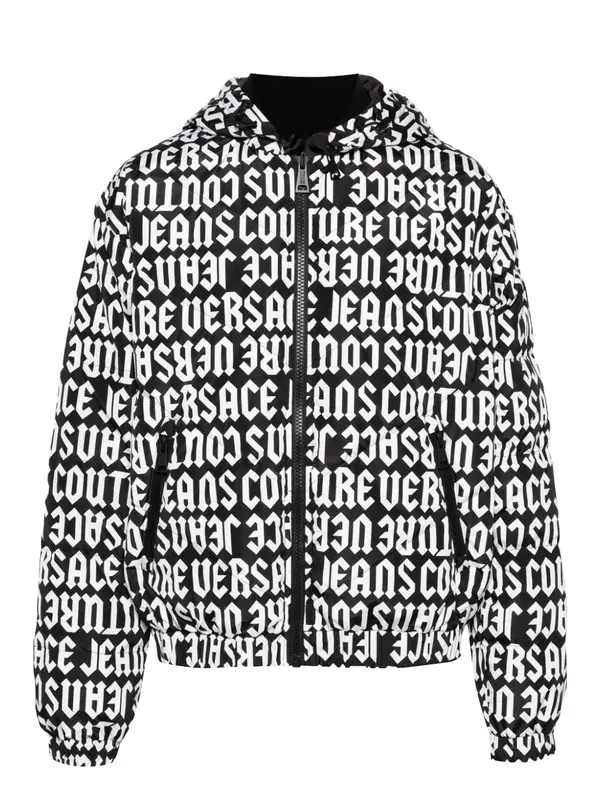 Versace Reversible Hooded Puffer Jacket - Black