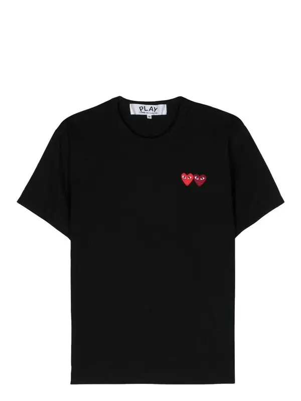 Play Comme Des Garcon Heart Appliqué T-shirt - Black