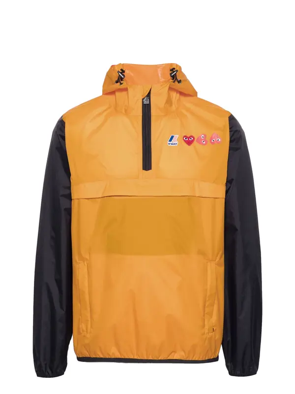 Play Comme Des Garcon X K-way Heart-patch Lightweight Jacket - Orange