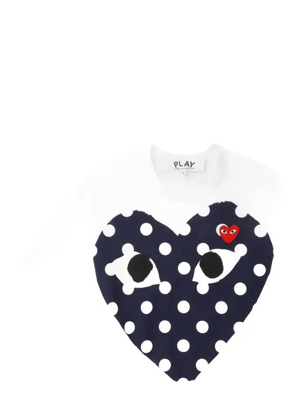 Play Comme Des Garcon Heart-print T-shirt - White