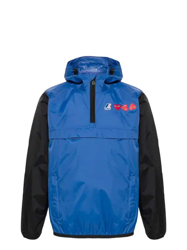 Play Comme Des Garcon X K-way Heart-patch Lightweight Jacket - Blue