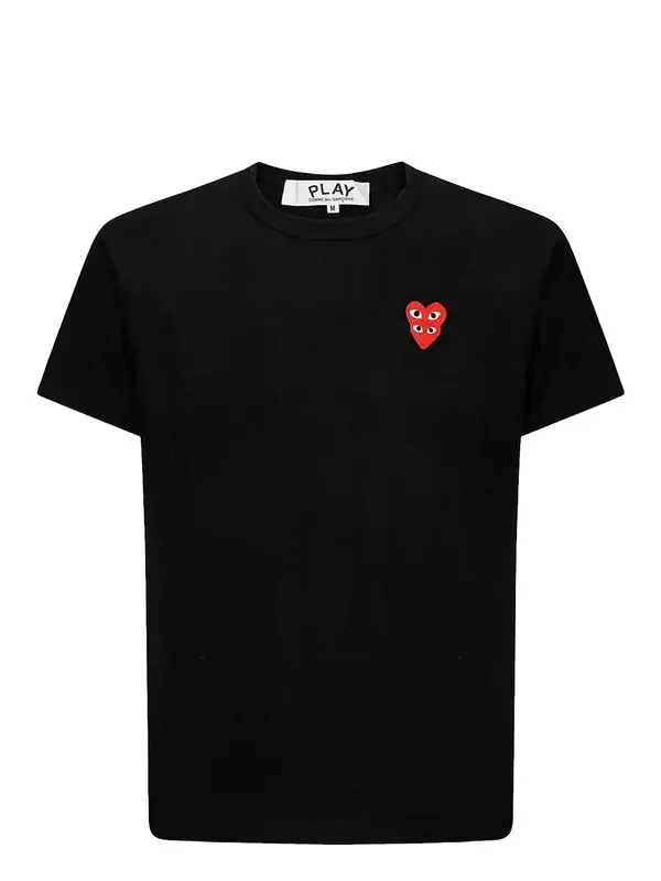 Play Comme Des Garcon Logo-appliqué T-shirt - Black