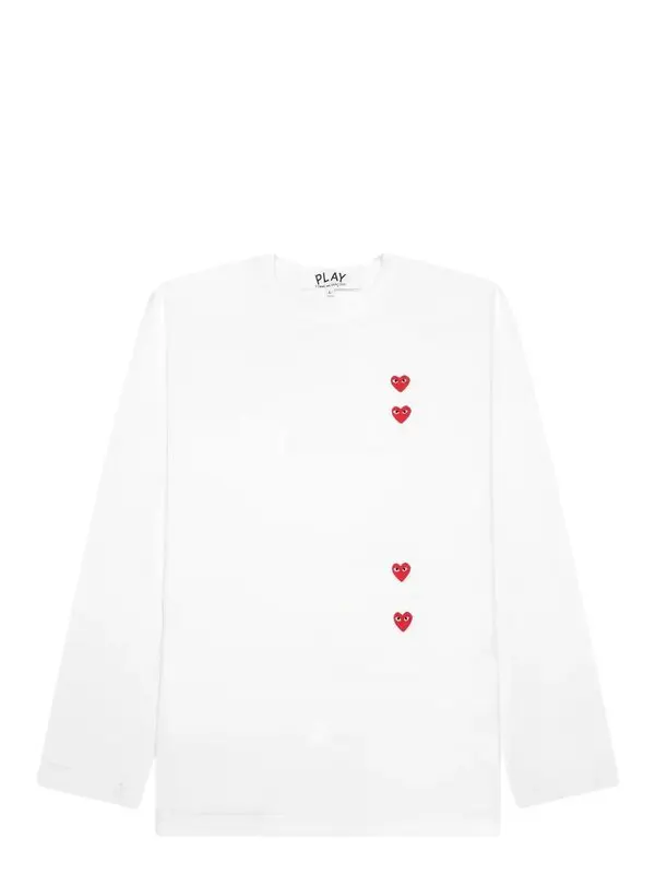Play Comme Des Garcon Heart-print T-shirt - White
