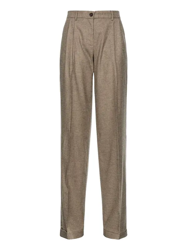 Pinko Vasetto Flannel Wide-leg Trousers - Neutrals