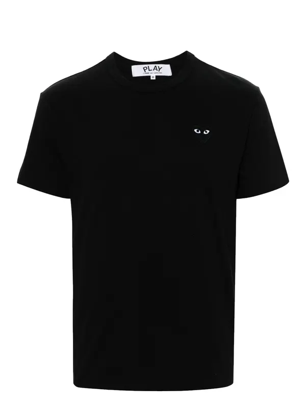 Play Comme Des Garcon Heart-patch T-shirt - Black