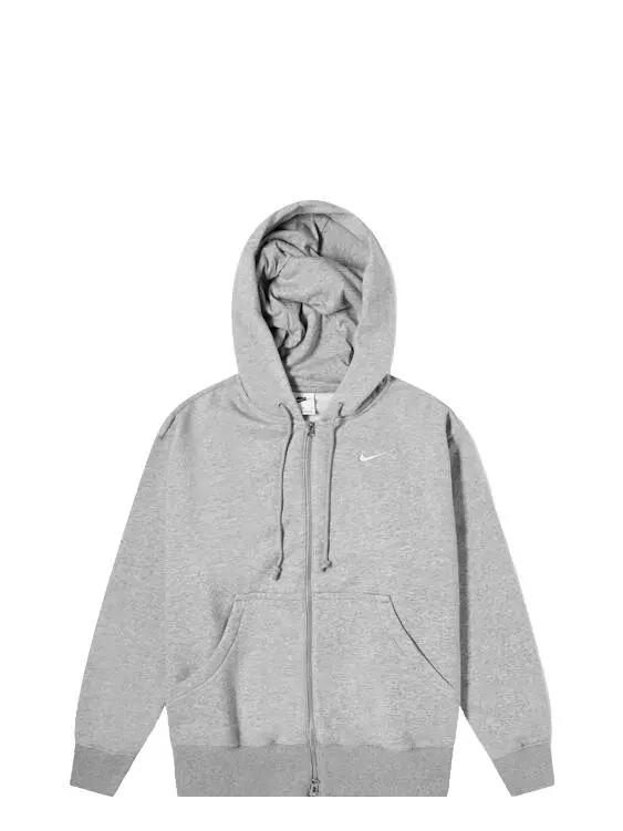 Nike Phoenix Fleece Oversized Full-zip Hoodie - Dark Grey Heather/sail