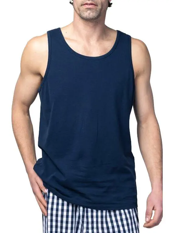 PETITE PLUME Pima Cotton Sleep Tank Top - Navy