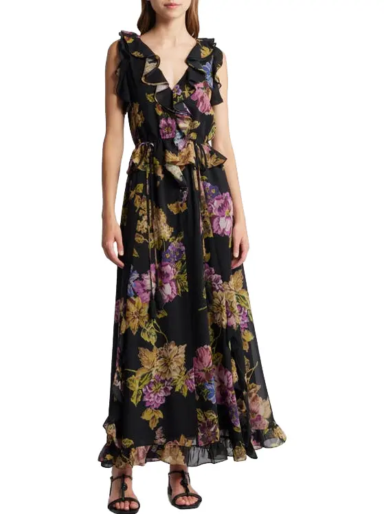 Kobi Halperin Lesley Floral Maxi Dress - Black Multi