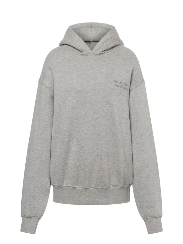 Philosophy Di Lorenzo Serafini Logo-embroidered Cotton Hoodie - Grey