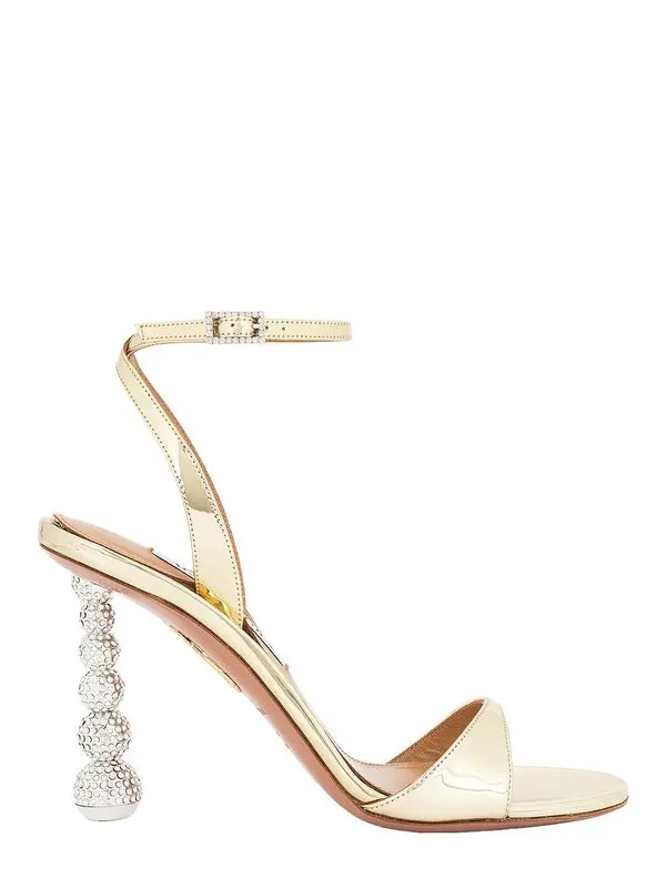 AQUAZZURA Yes Baby 95 Sandal - Soft Gold