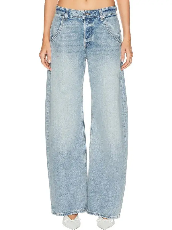 EB DENIM Enzo Mid-rise Barrel Jeans - Laguna