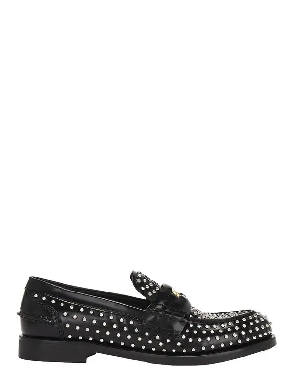 Miu Miu Studded Penny Loafer - Nero