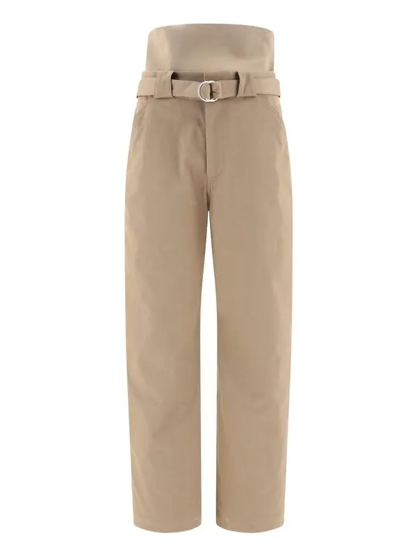 Alaïa Cargo Trousers With Knit Band - Beige