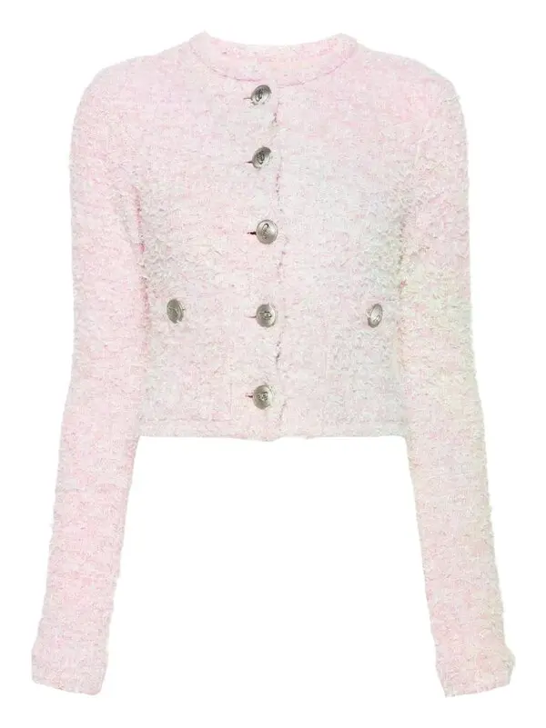 Balenciaga Cropped Tweed Jacket - Pink