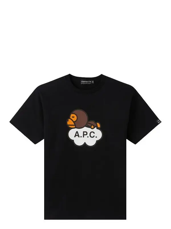 A BATHING APE X A.p.c Milo Cloud T-shirt - Black