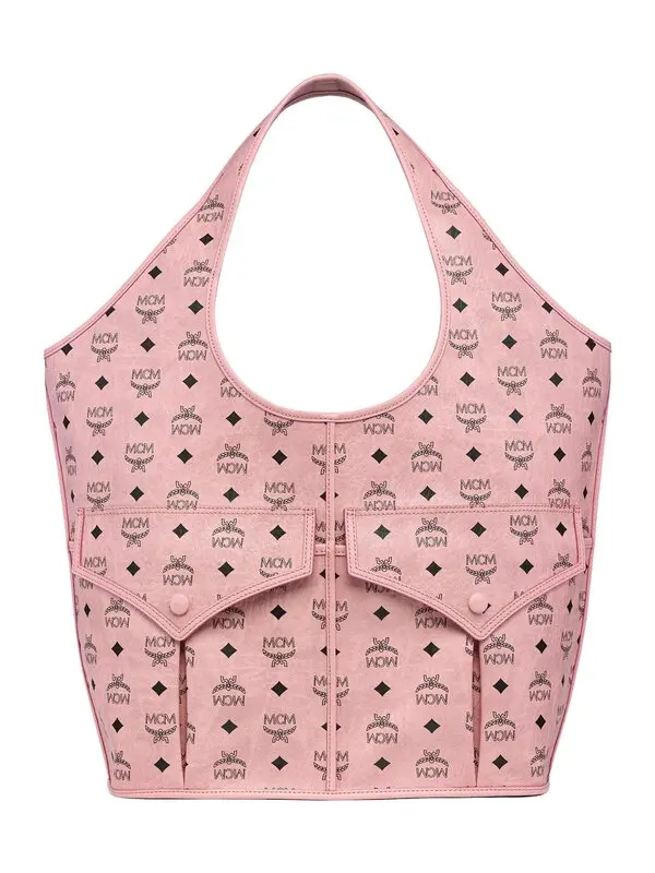 Mcm Leni Visetos Shopper - Soft Pink