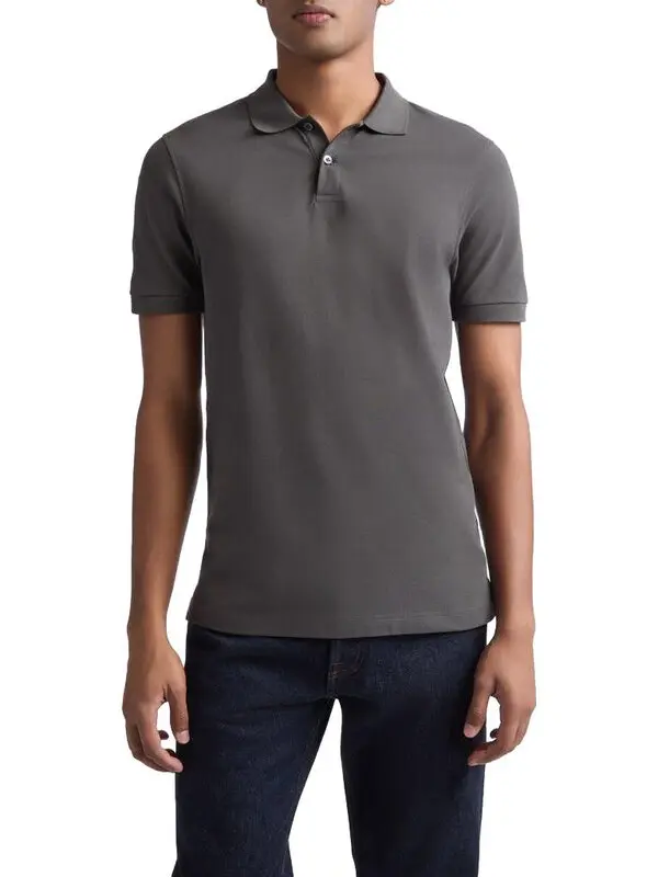 Sunspel Cotton Piqué Polo - Anthracite26