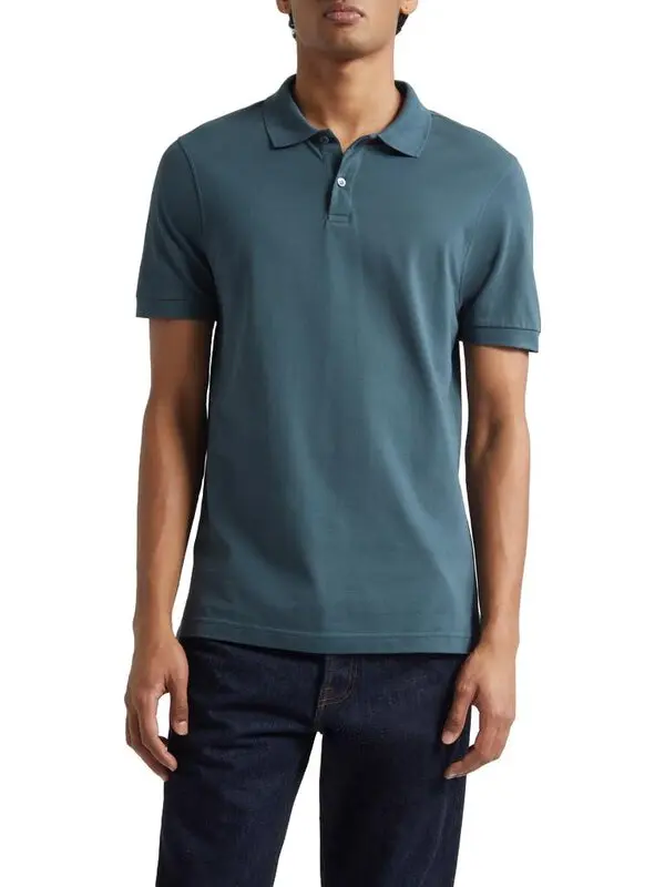 Sunspel Cotton Piqué Polo - Dark Petrol26