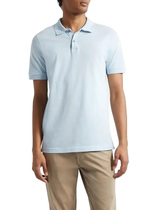 Sunspel Cotton Piqué Polo - Frost Blue