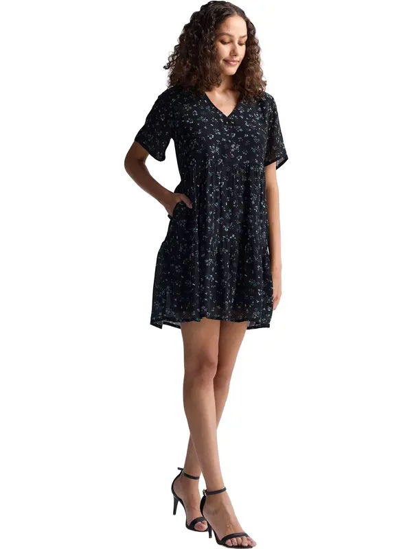 Madewell Reistor® Floral Tiered Mini Dress - Multi Blue
