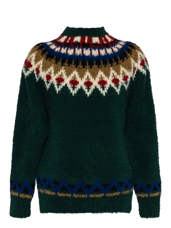 Kolor Fray-detail Chunky Knit Sweater - Green