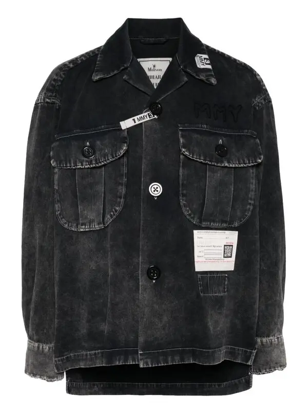 Mihara Yasuhiro Faded-effect Denim Shirt - Black