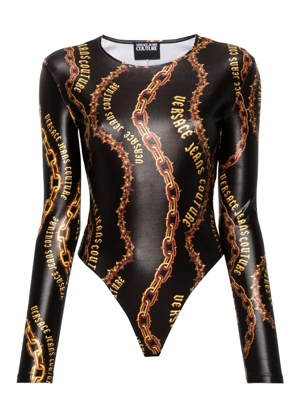 Versace Chain Couture Bodysuit - Black