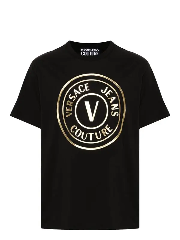 Versace Logo-print Cotton T-shirt - Black