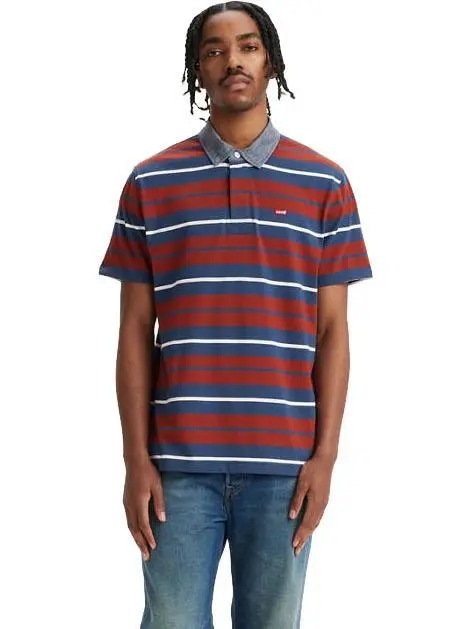 LEVI'S Classic Short-sleeve Rugby Shirt - Quinton Stripe Sargasso Sea