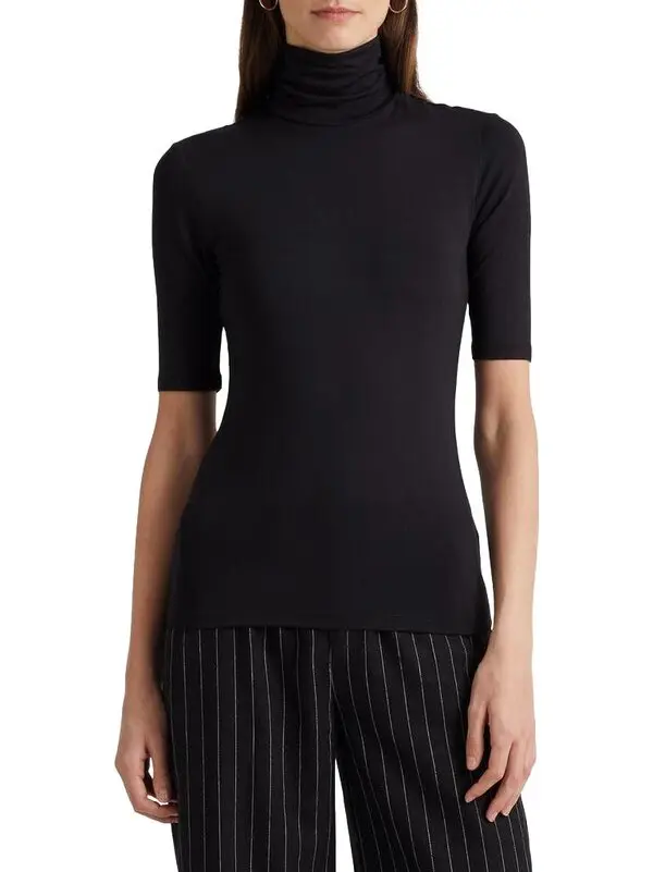 Ralph Lauren Jersey Turtleneck Top - Polo Black
