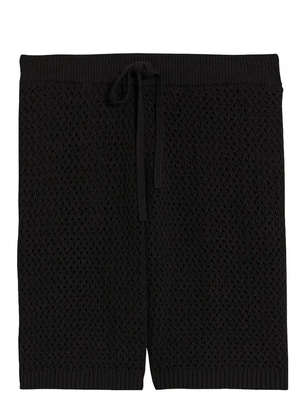 Helmut Lang Open-knit Cotton-blend Shorts - Black
