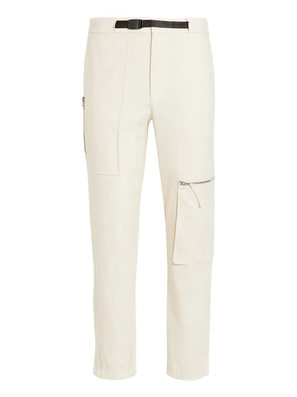 Helmut Lang Buckle-detailed Straight-leg Cotton-twill Pants - Cream