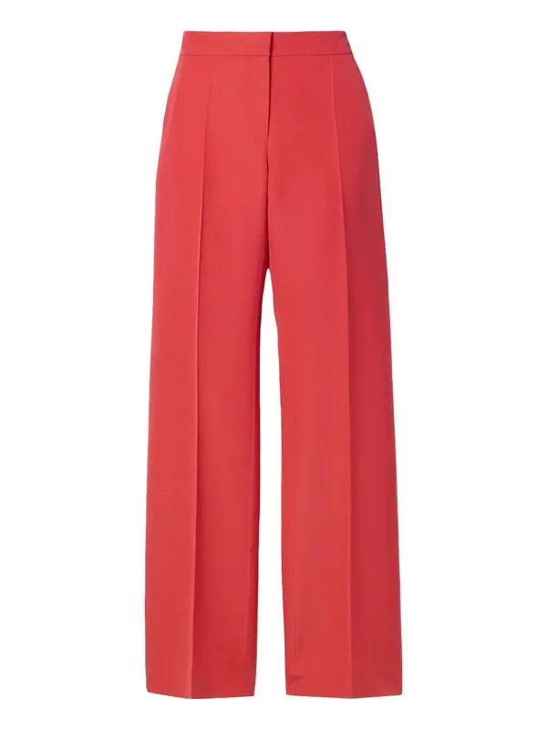 Lafayette 148 New York Wool And Silk-blend Straight-leg Pants - Papaya
