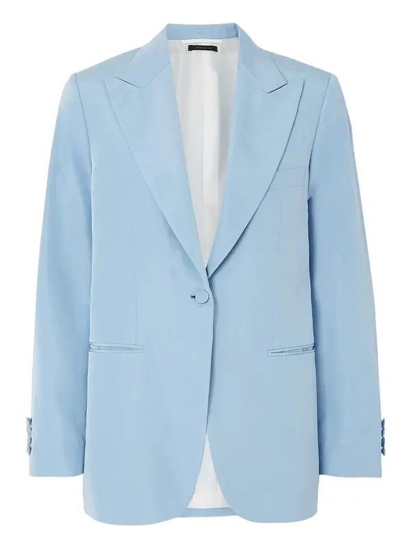 Brioni Silk And Cotton-blend Twill Blazer - Light Blue