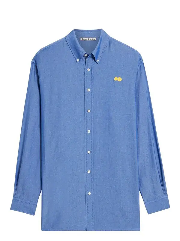 Acne Studios Embroidered Lyocell Shirt - Blue