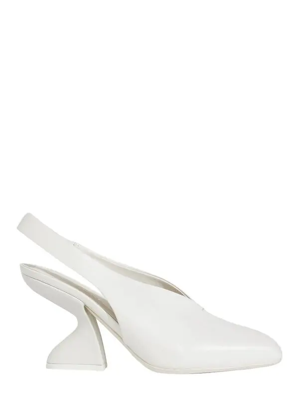 FERRAGAMO Sloane 85 Leather Slingback Pumps - White