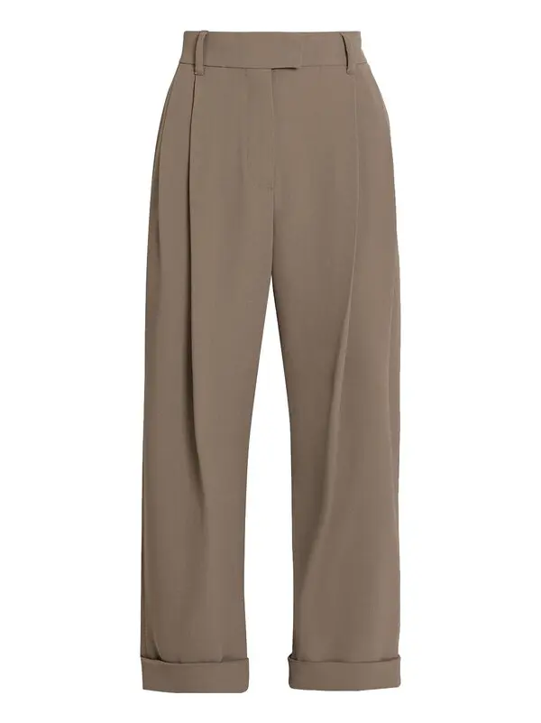 Brunello Cucinelli Crepe Tapered Pants - Taupe