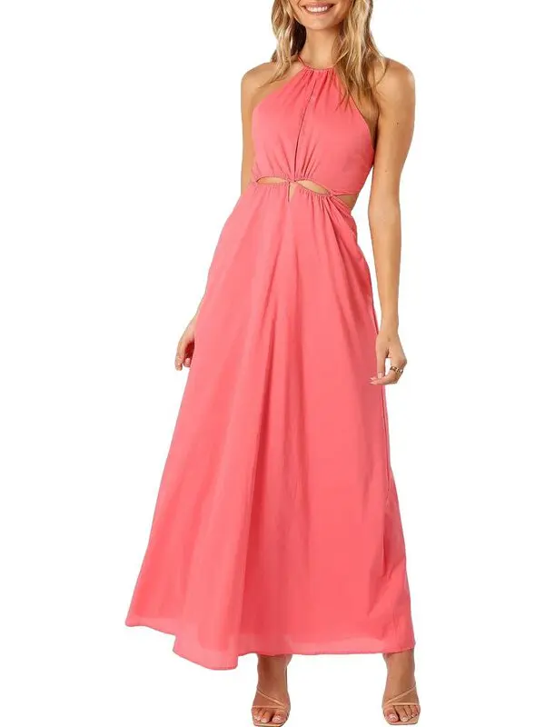PETAL & PUP Carton Cross Back Maxi Dress - Watermelon
