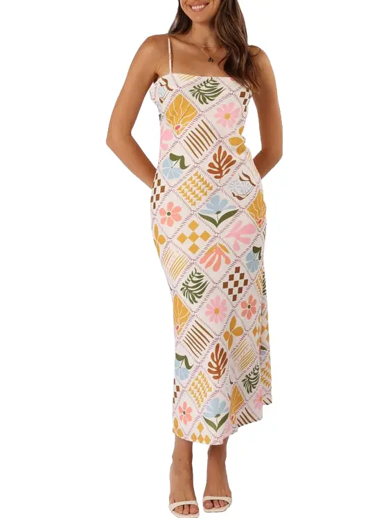 PETAL & PUP Darlene Maxi Slipdress - White Multi