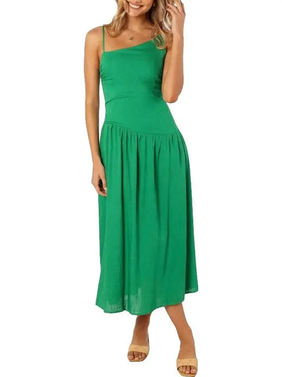 PETAL & PUP Shiloh Asymmetric Neck Dress - Green