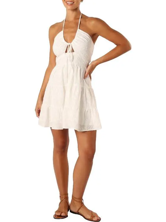 PETAL & PUP Rilie Floral Embroidered Mini Dress - White