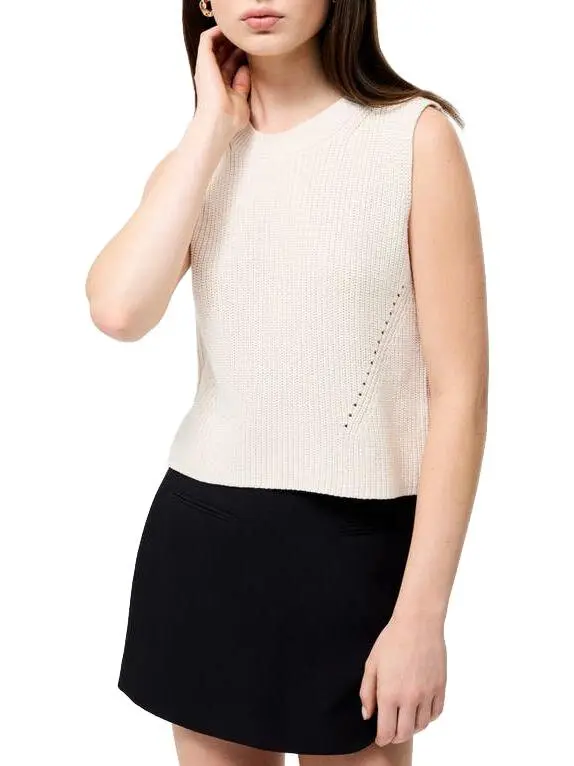 French Connection Mozart Crop Sweater Vest - 22-light Oatmeal