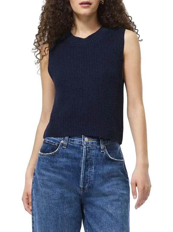 French Connection Mozart Crop Sweater Vest - 40-marine