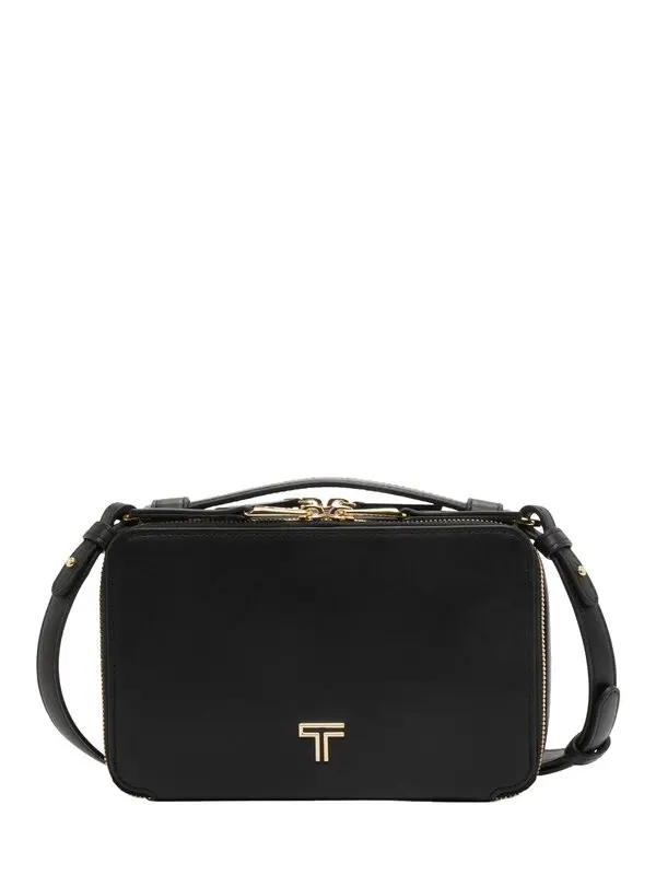 Tumi Myla Leather Crossbody Bag - Black/ Light Gold