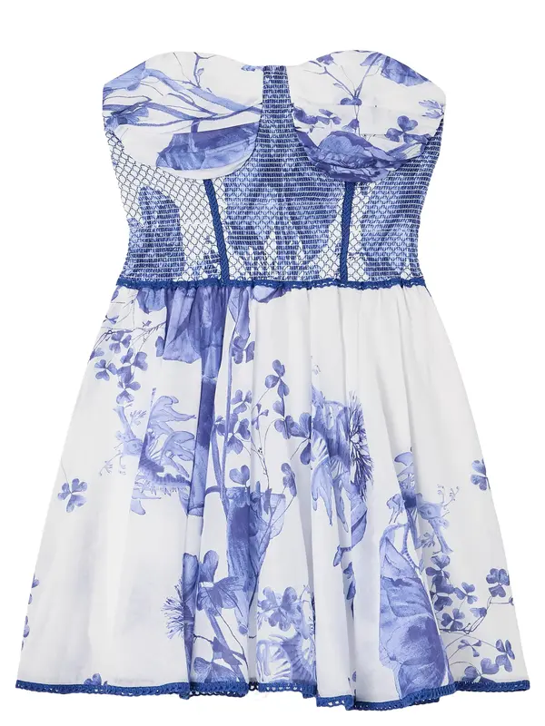 Charo Ruiz Ibiza Gueily Floral-print Mini Dress - Blue