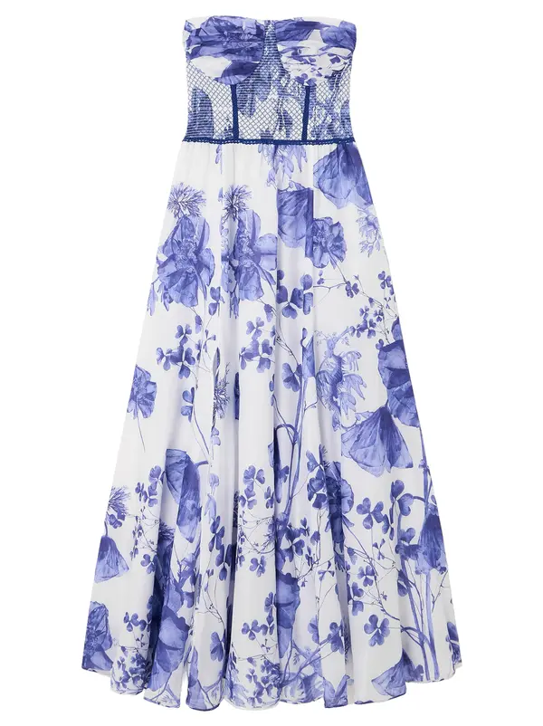 Charo Ruiz Ibiza Kolay Floral-print Maxi Dress - Blue