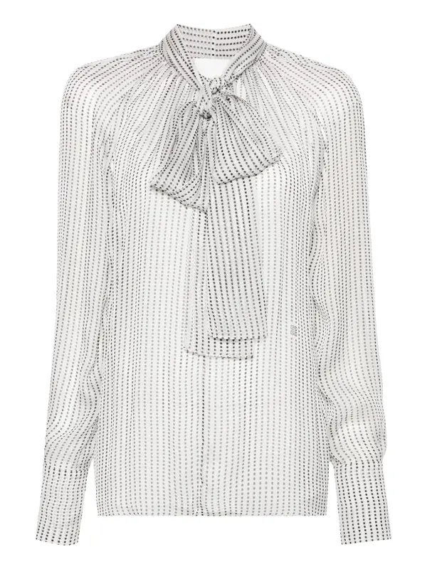 Givenchy Polka-dot Silk Blouse - White